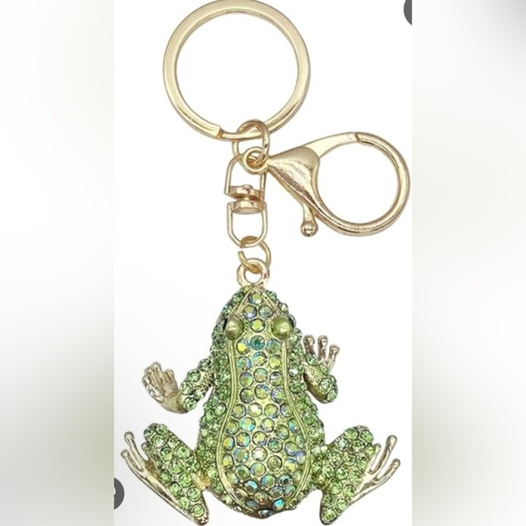 Accessories | Green Rhinestone Frog Bag Charm Add Some Bling To Your ...